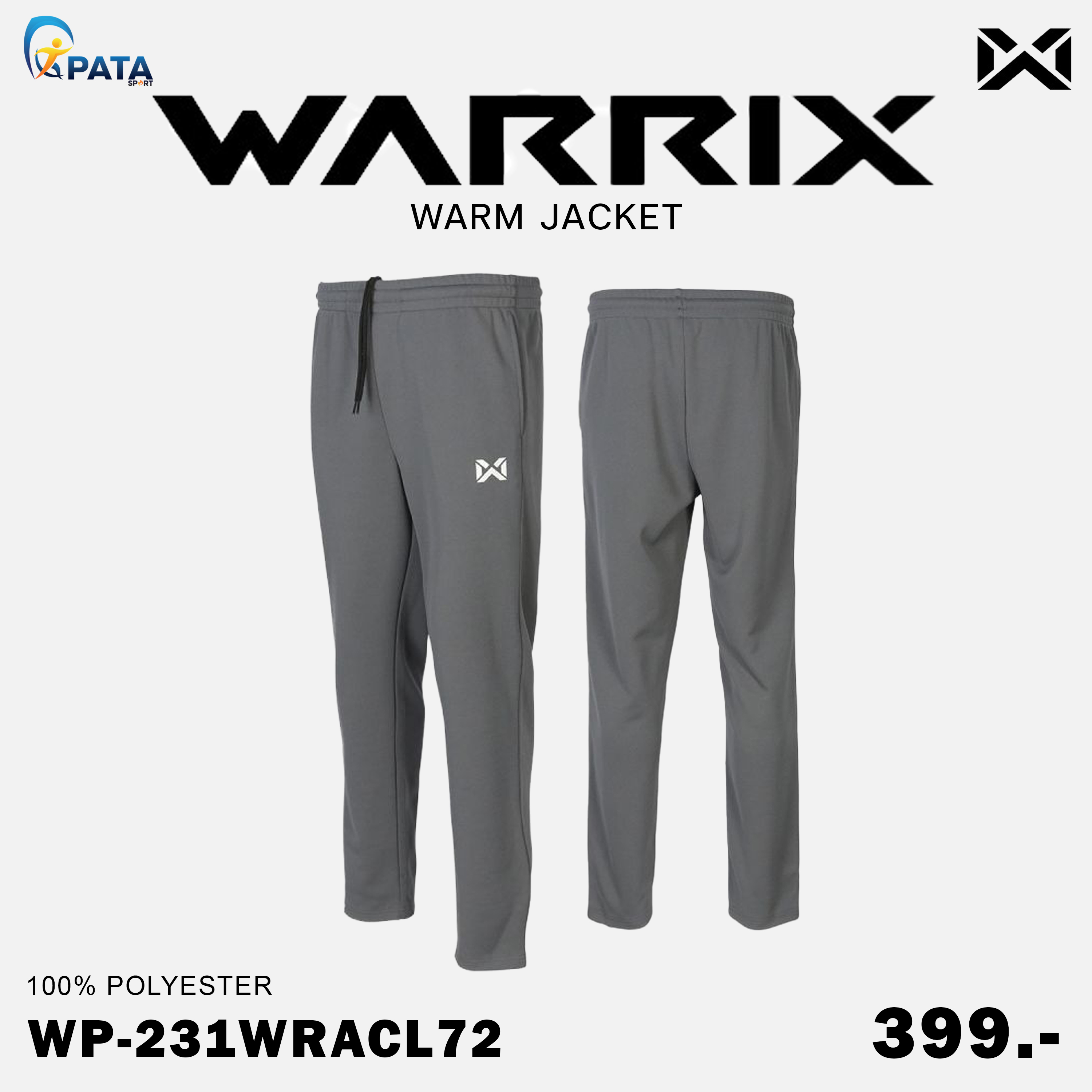 กางเกงวอร์มขาปล่อย กางเกงวอร์มวอริกซ์ WARRIX รหัส WP-231WRACL72 กางเกงวอร์มขายาว ขอบเอวยางยืด มา ...
