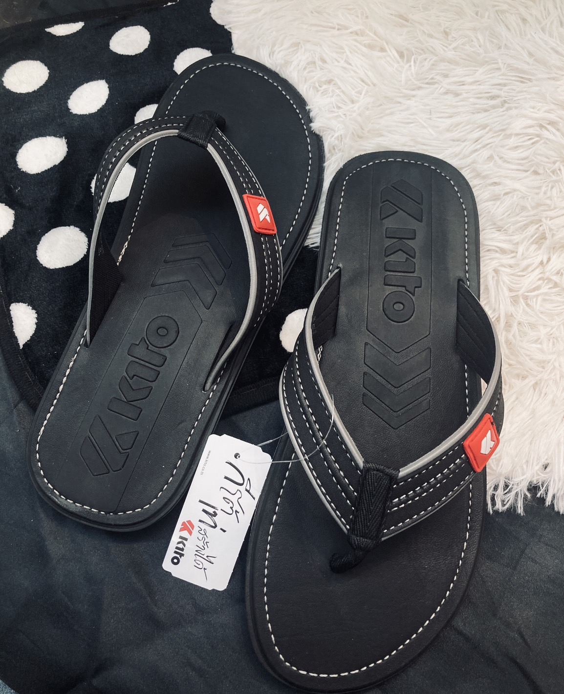 เท่ แตะดำหนีบ kito ป้าย 428 ลดถูกสุด ได้ 335 พื้นFLEX ใส่สบาย พื้นนุ่ม ...