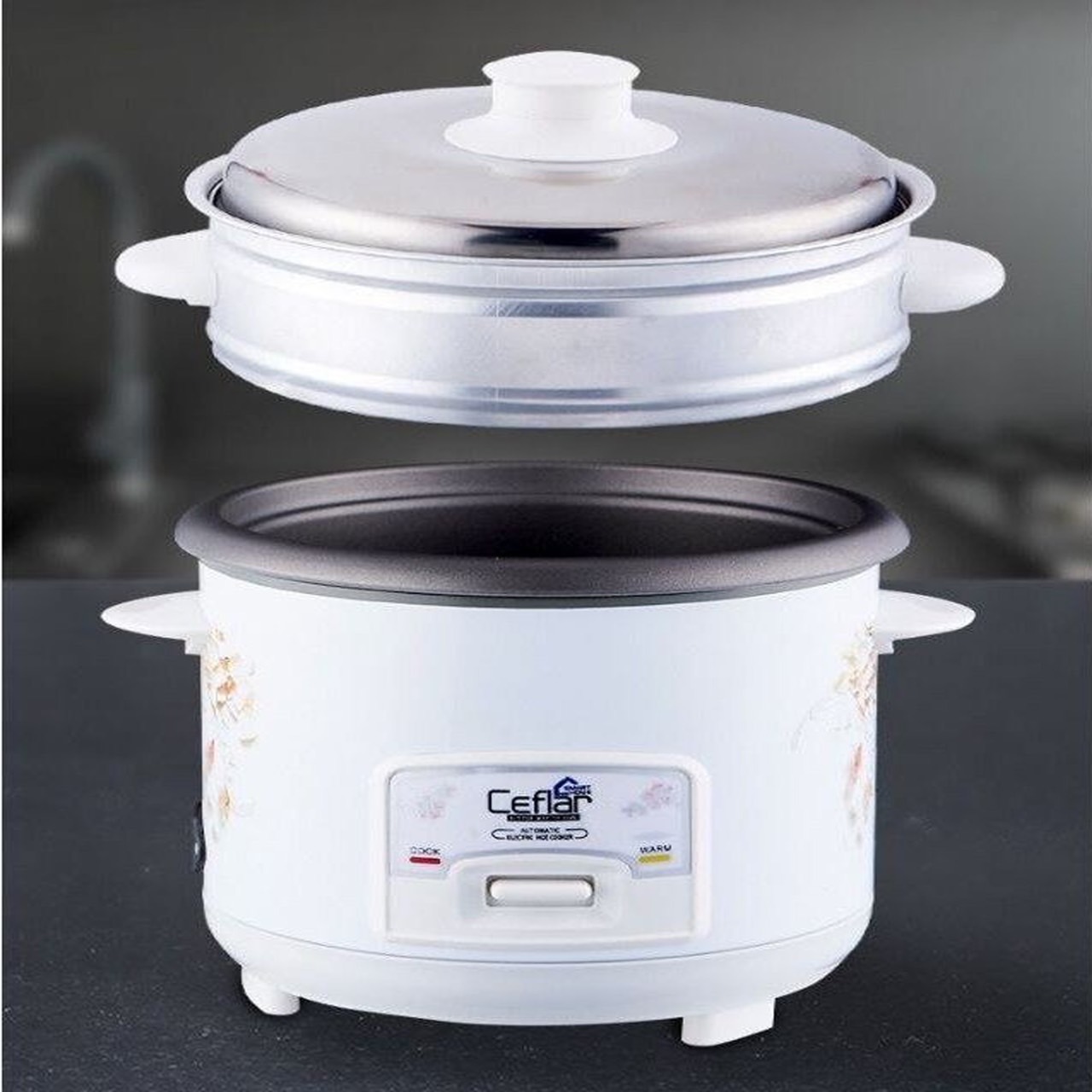 Ceflar หม้อ หุงข้าว ไฟฟ้า ซึ้ง นึ่ง อาหาร รุ่น CR-010 ขนาด 1 ลิตร หม้อเคลือบ ประกัน 1 ปี - NOAH ...