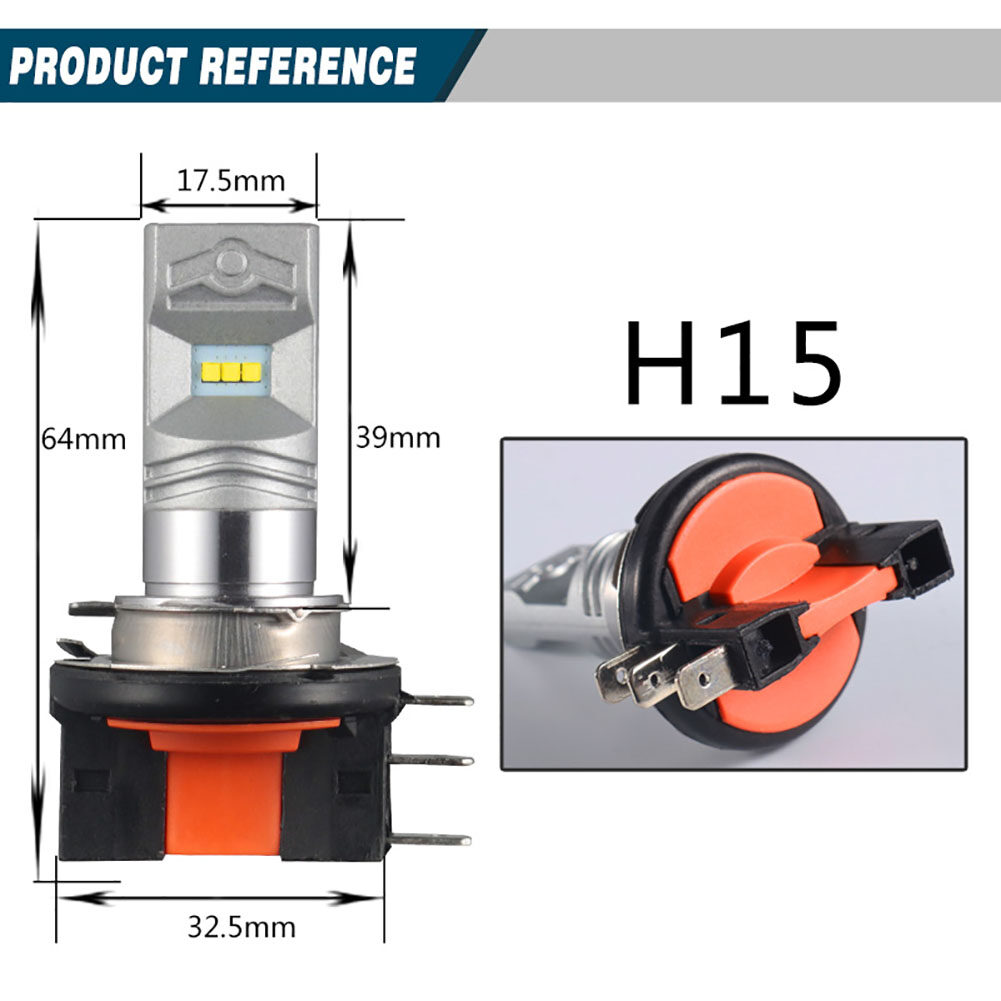 ANMINGPU 2x Led H15หลอดไฟหน้าไฟสูงหลอดไฟ DRL สำหรับ Audi BMW Mercedes ...