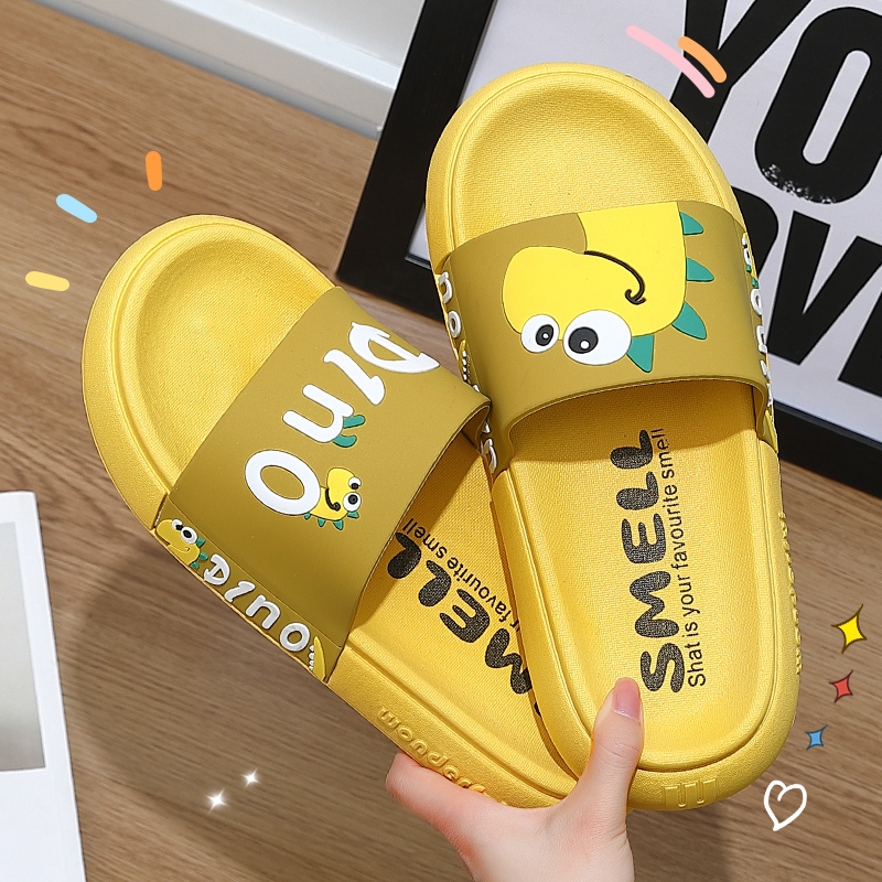 Summer Slides Cartoon Women Men Slippers Cute Animal Dinosaur Home Slip ...