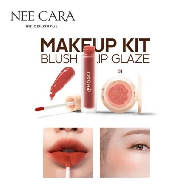NEE CARA MEOW BLUSH&LIP GLAZE MAKEUP KITS (N317) : NEECARA บลัช ลิปเกรซ ...