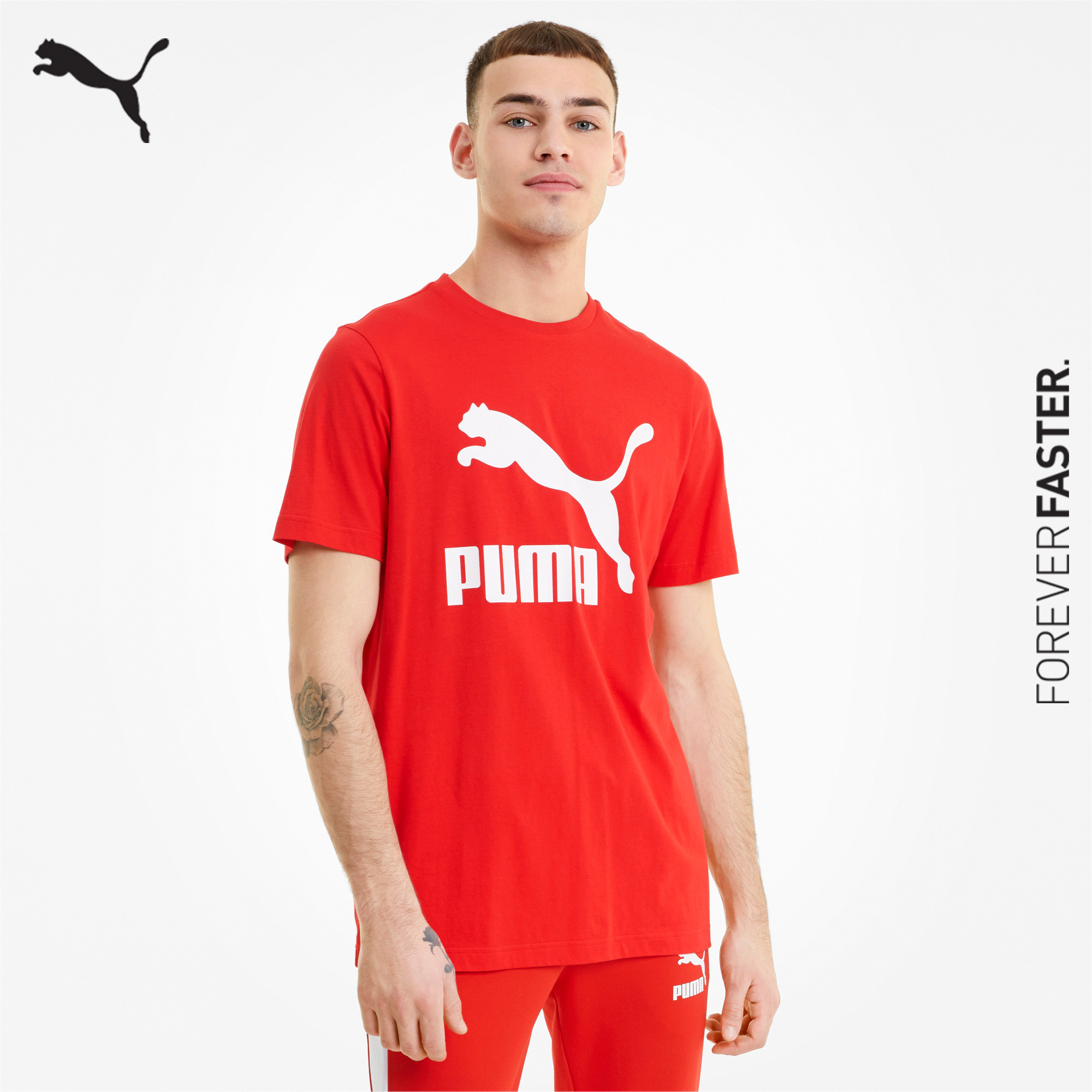 PUMA KIDS - เสื้อยืดคอกลมเด็กโต Classics B Tee สีแดง - APP - 53011511 ...