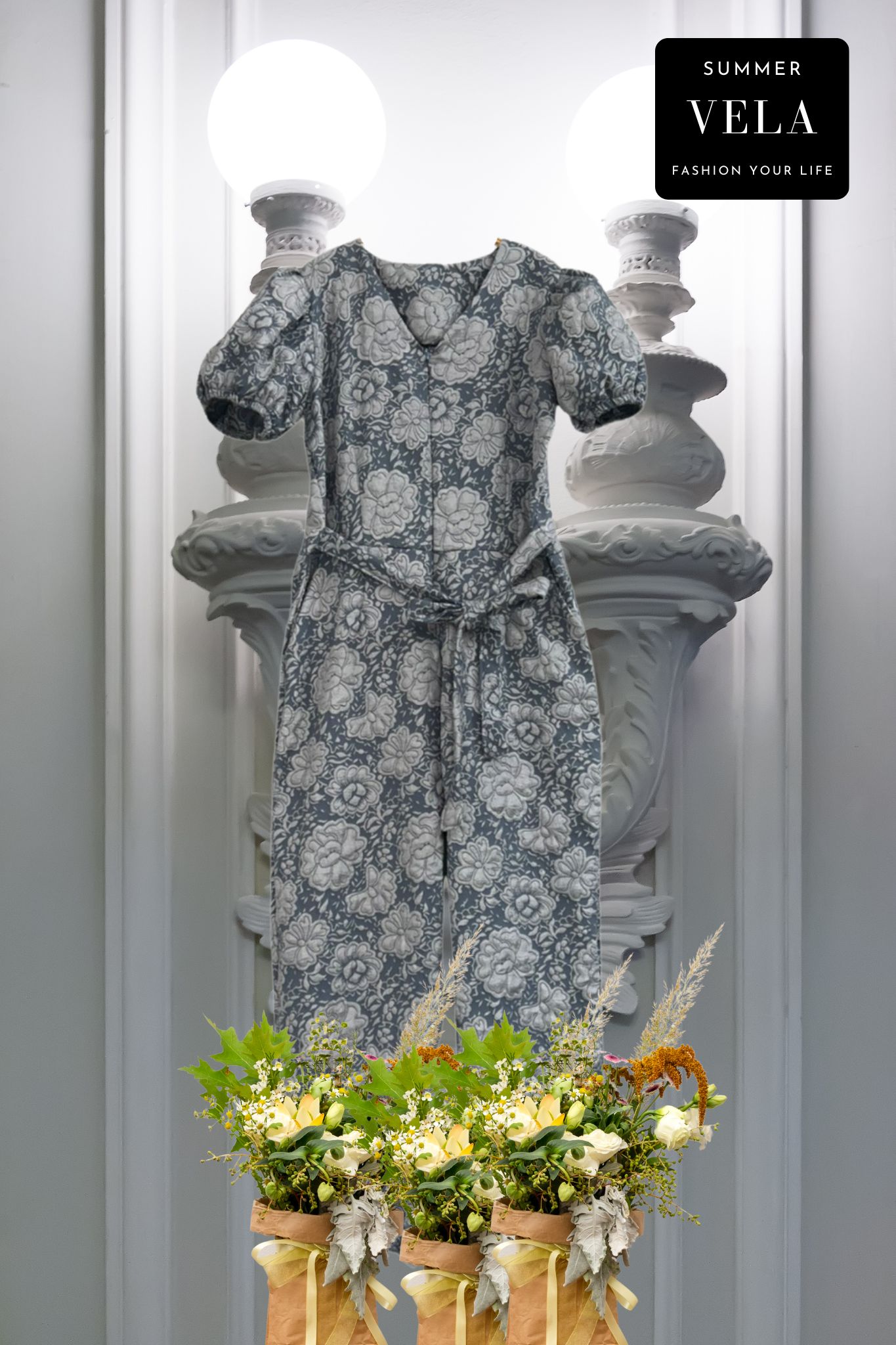 VELA JL62 Jumpsuit ชุดจั้มสูทออกงาน ซิปหน้า (M34-38”, L40-42”) จั๊มสูทผู้หญิง ชุดผู้หญิง ชุดออก ...