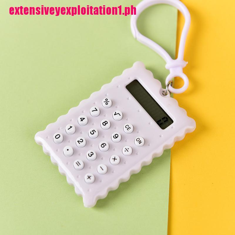 [EP]Plastic Casing 8 Digits Electronic Mini Calculator Keychain Random ...