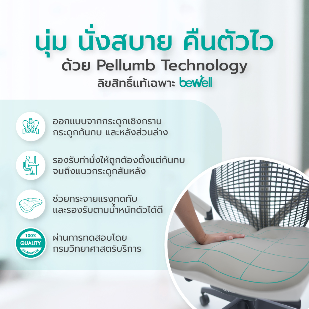 ออก E-TAX ลดหย่อนภาษีได้ Bewell EMBRACE PLUS (WHITE) เก้าอี้เพื่อสุขภาพ ...