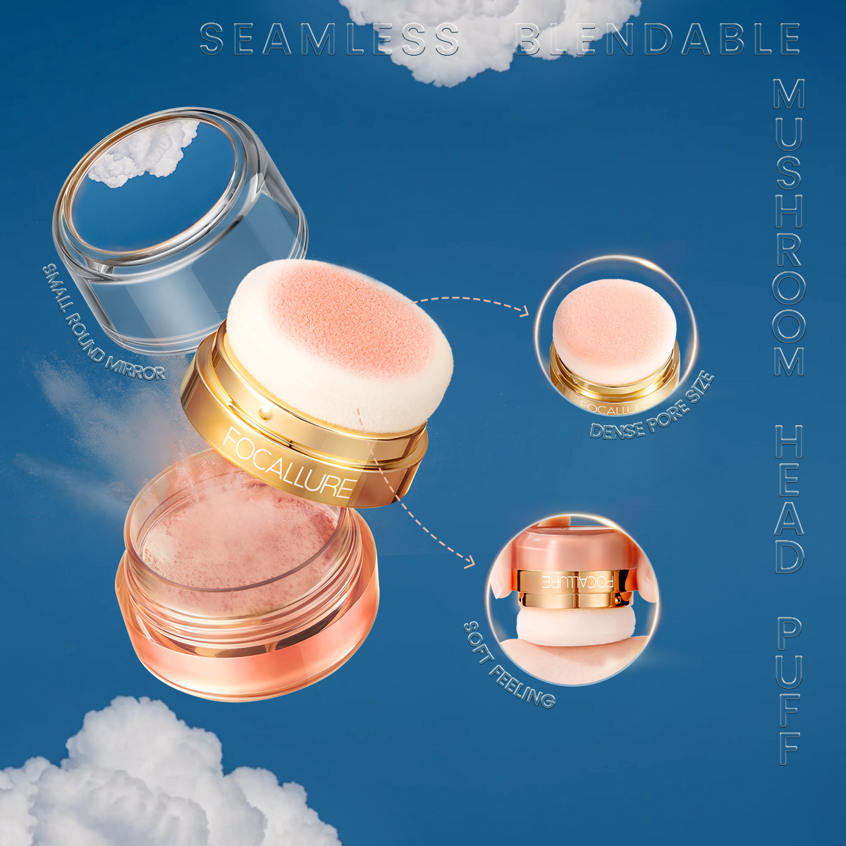 FOCALLURE AmberGold Instant Retouch oil-control setting powder loose ...