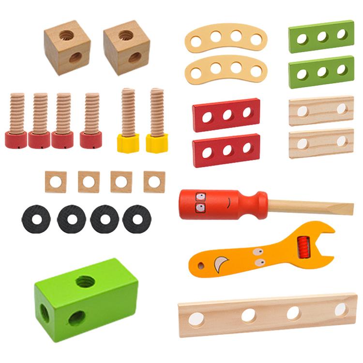 Screw Block Toy Toy Building Set for Toddlers Wooden Nuts Set Building ...