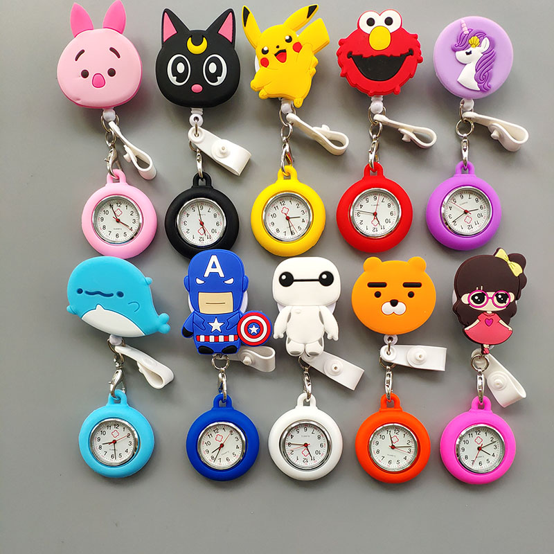 Cartoon Cute Silicone Retractable Waterproof Pocket Watch Nurse's Watch ...