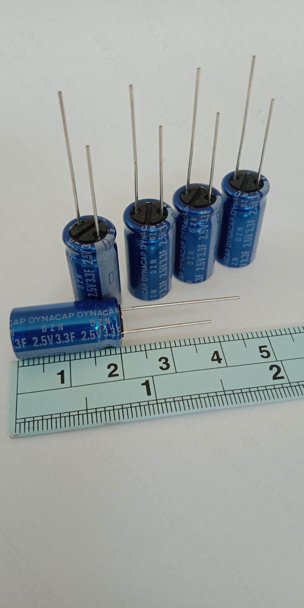 3.3F 2.5V(3ล้าน3แสนไมโคร)ซุปเปอร์คาปาซิเตอร์(แพ็ค10ตัว)DYNACAP 10x20mm ELNAแท้ใหม่แกะกล่อง สีฟ้า ...