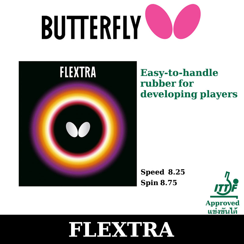ยางปิงปอง BUTTERFLY รุ่น FLEXTRA แถมฟิมล์รักษายางปิงปองมูลค่า 50 บาท ...