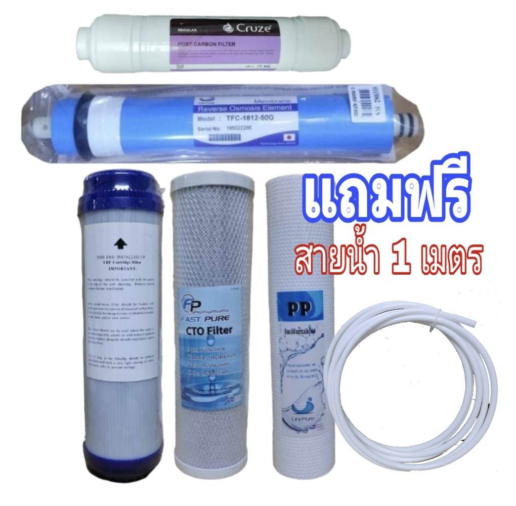 Unipure ไส้กรองน้ำ RO 50GPD5ขั้นตอน ขนาดมาตรฐาน0.0001 micron ใช้ได้กับ ...