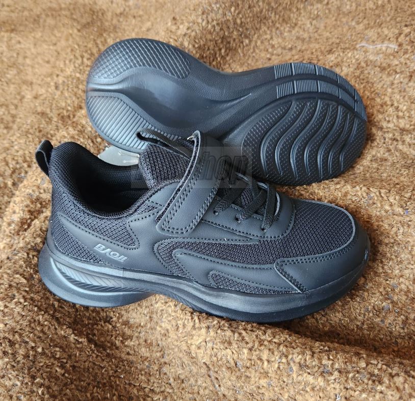 Baoji รุ่น BJK 111 รองเท้าผ้าใบ ผูกเชือก ผู้หญิง เด็ก รองเท้าพละ สีขาว สีดำ นักเรียน ติดเทป ...