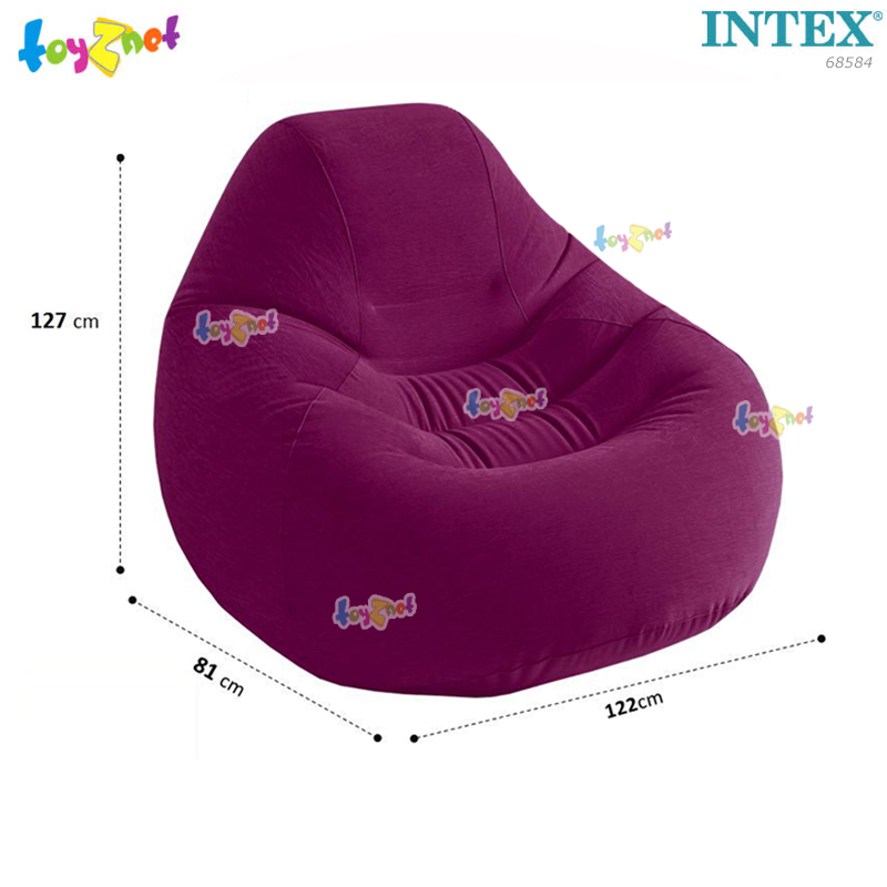Intex เก้าอี้เป่าลมเดอลุกซ์ บีนเลสแบ็ก 1.22x1.27x0.81 ม. สีองุ่นม่วง ...
