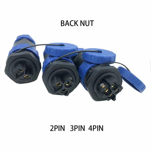 LD28 IP68 Waterproof Connector Plug Back Nut/Square/Docking 2 3 4 Pin ...