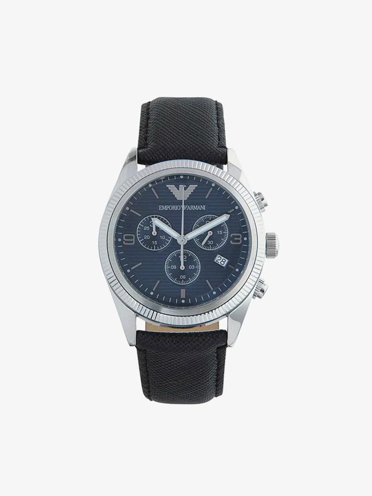 Emporio Armani นาฬิกาข้อมือผู้ชาย Sportivo Dark Blue Dial Black รุ่น ...