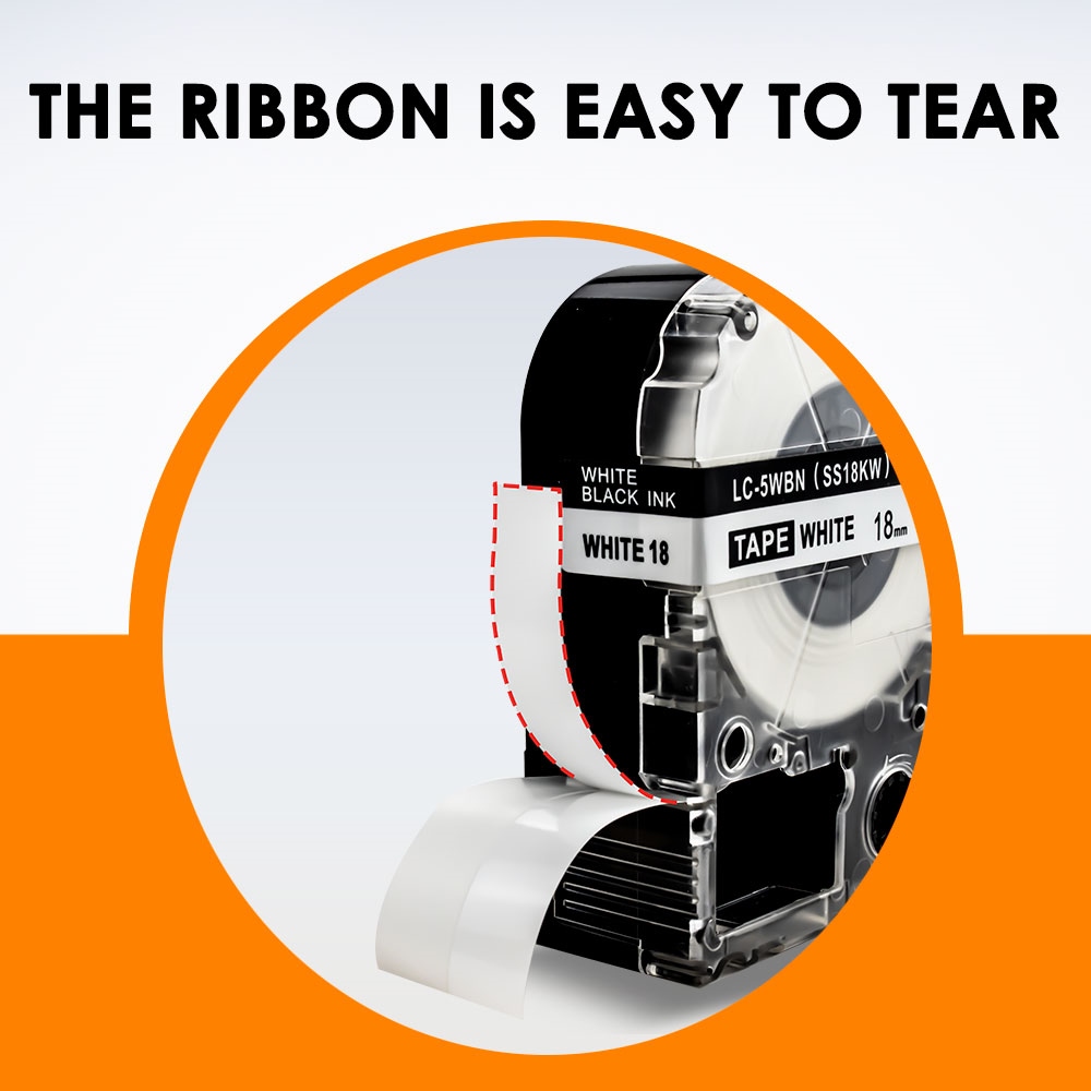 10pcs 18mm Label SS18KW LK 5WBN Compatible for Epson Printer Ribbon for ...