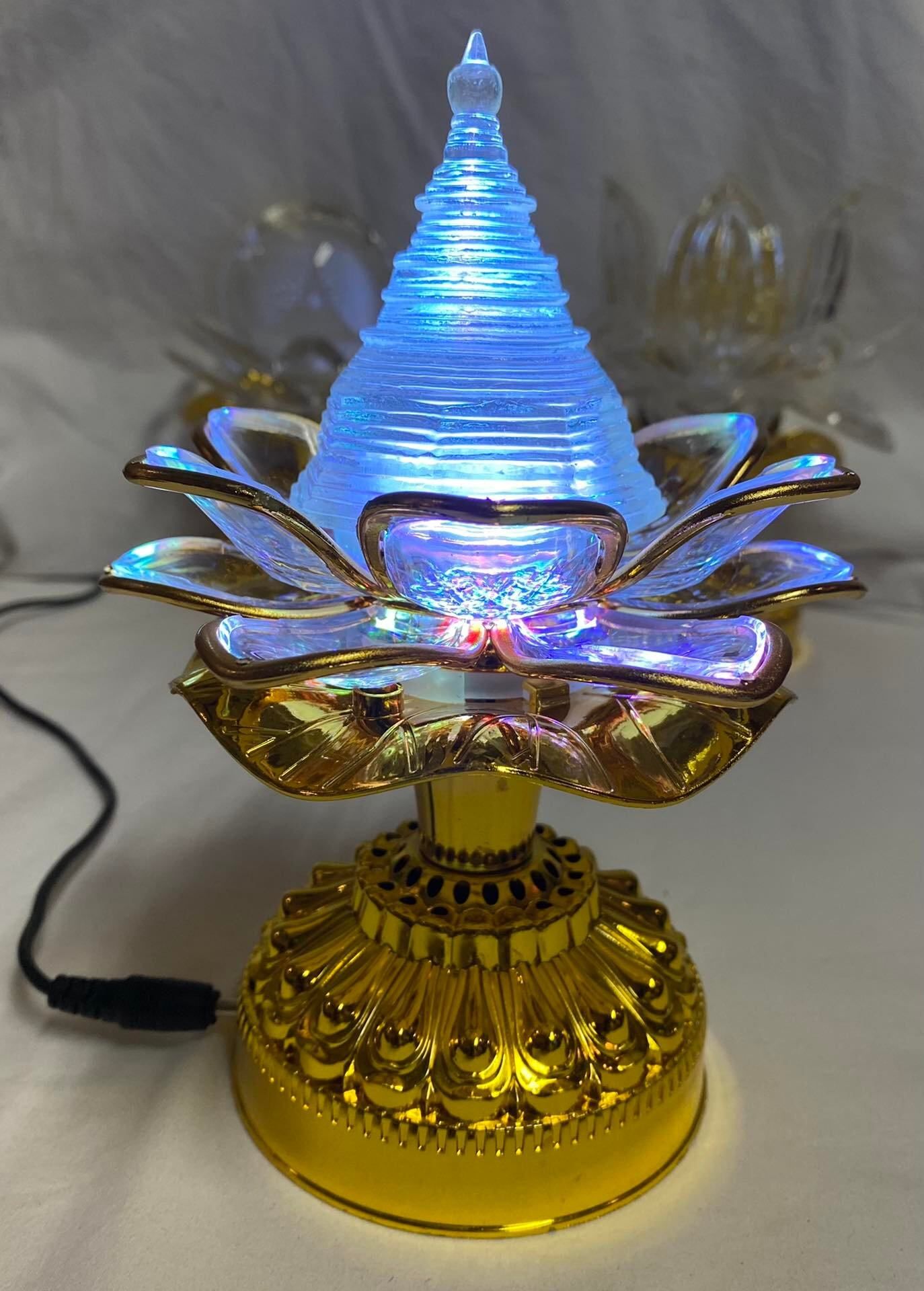 Led Light pray myanmar (lotus pagoda marble candle) ဘုရားေစတီပုံ ...