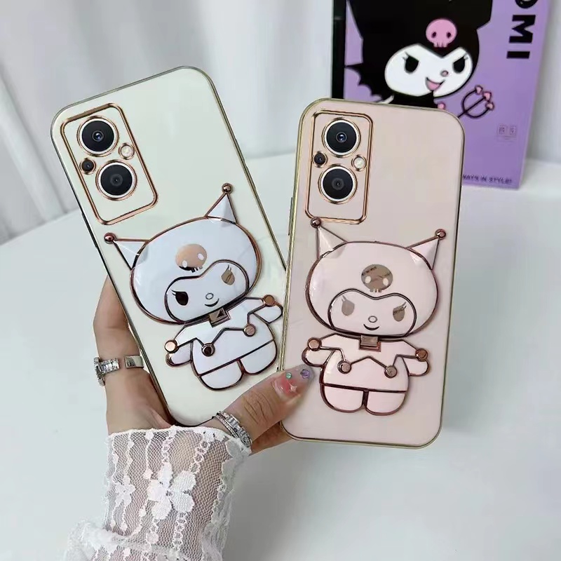 เคสโทรศัพท์มือถือ แบบนิ่ม ลายคุโรมิ ขาตั้งกระจก สำรับรุ่นoppo A98 A78