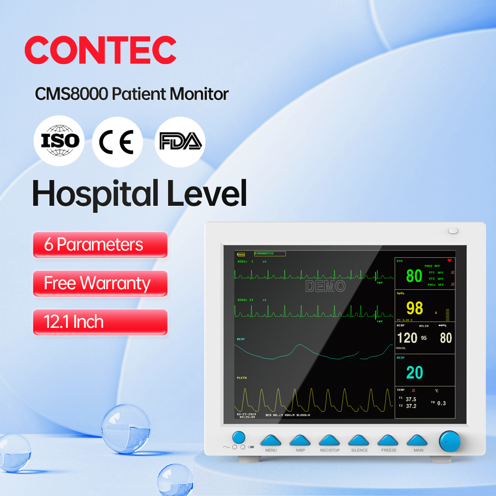CONTEC CMS8000 Patient Monitor Vital Signs Monitor ECG,NIBP,SPO2,PR ...