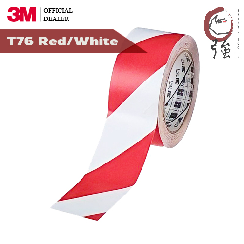 3M T76 เทปตีเส้นพื้น 2 สี (two tone) สีเหลือง/ดำ และ สีแดง/ขาว ขนาด 2 นิ้ว X 36 หลา แพ๊ค 1 ม้วน ...
