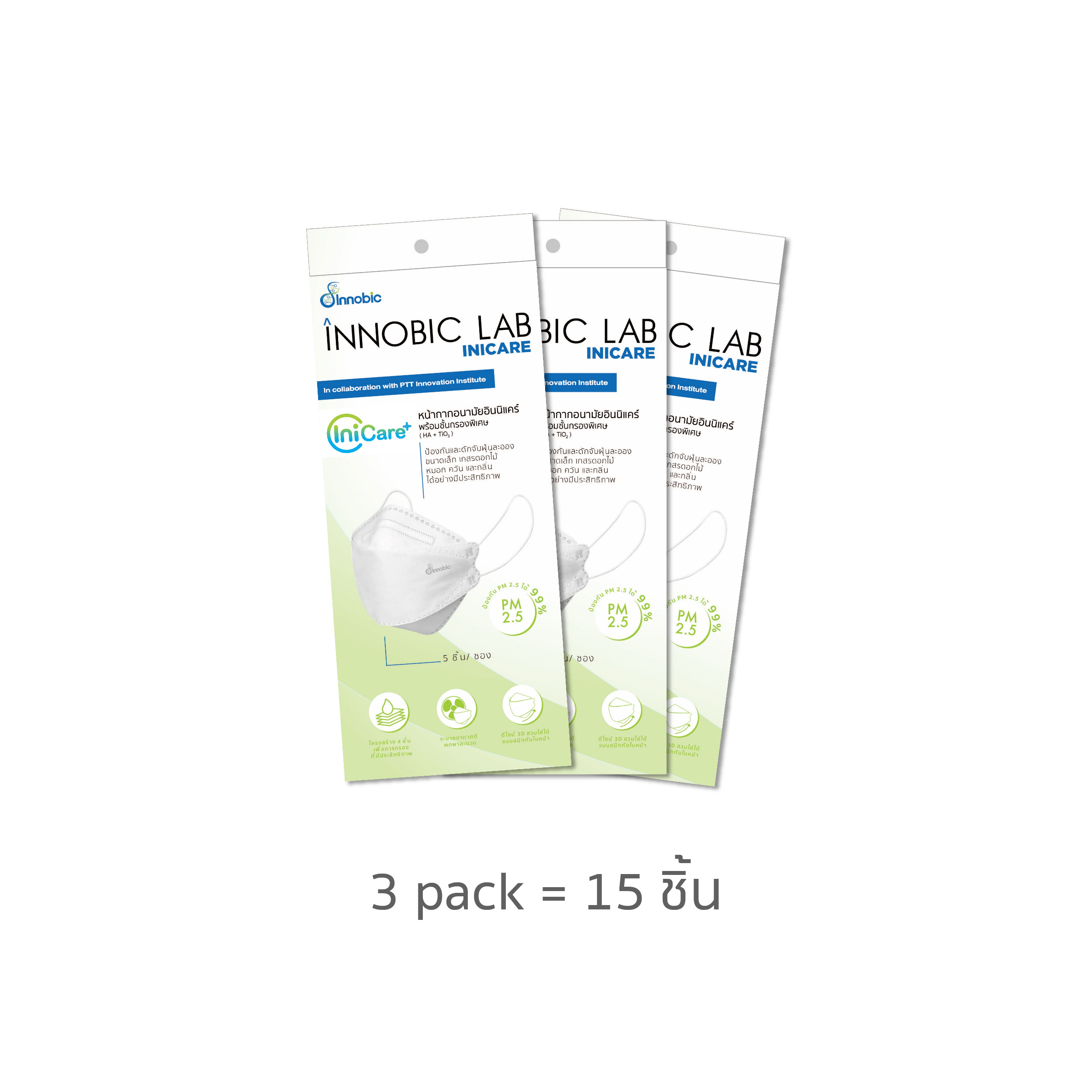 Innobic Lab หน้ากากอนามัย อินนิแคร์ IniCare Mask (3 ซอง, 5 ซอง,10 ซอง ...