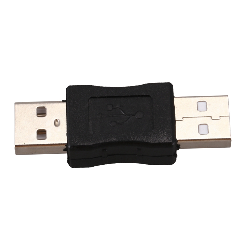 2X USB A Male to Male Connector Adapter Black - dyerdt745cfy7 - ThaiPick