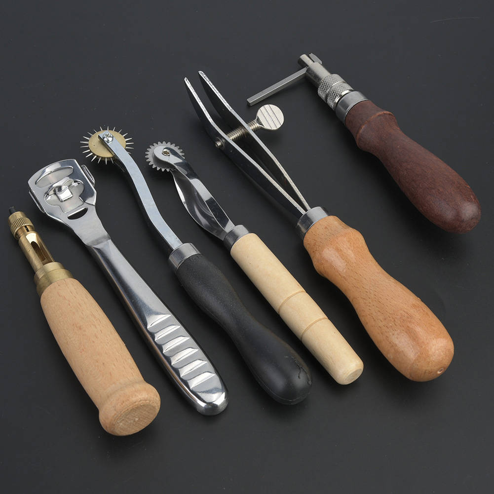 【ราคาถูกคุณภาพดี】19X Leather Craft Hand Tools Kit Stitching Sewing ...