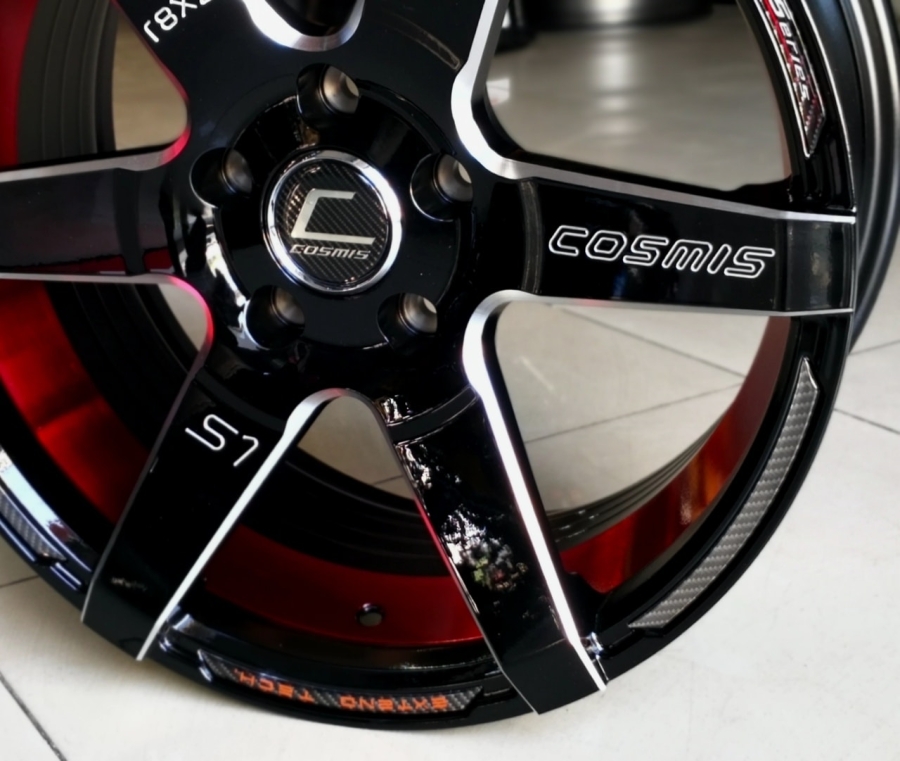 ล้อแม็กใหม่ Cosmis S1 5รู114 ET30 ดำมิลลิ่งท้องแดง 8-17นิ้ว | Lazada.co.th
