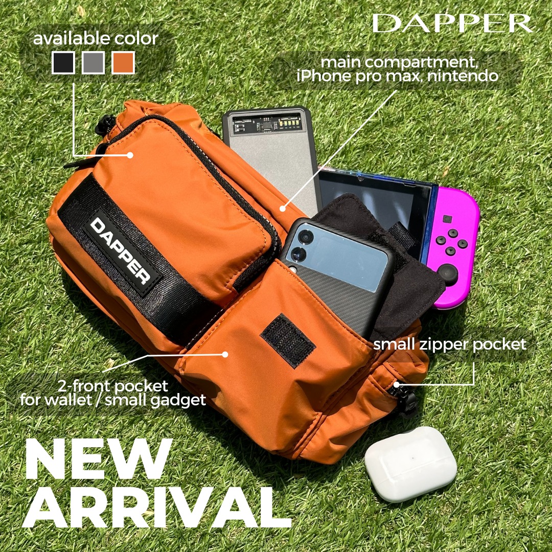 DAPPER กระเป๋าคาดอก Multi Pocket Belt Bag สีส้มอิฐ - DAPPER - ThaiPick