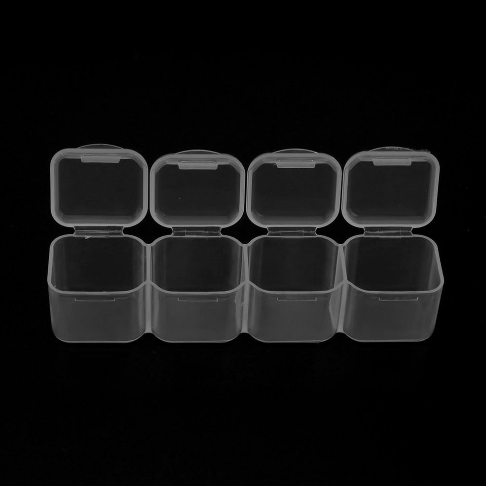 Out of the box Transparent 28 Slots Jewelry Storage Box Case Nail Art ...