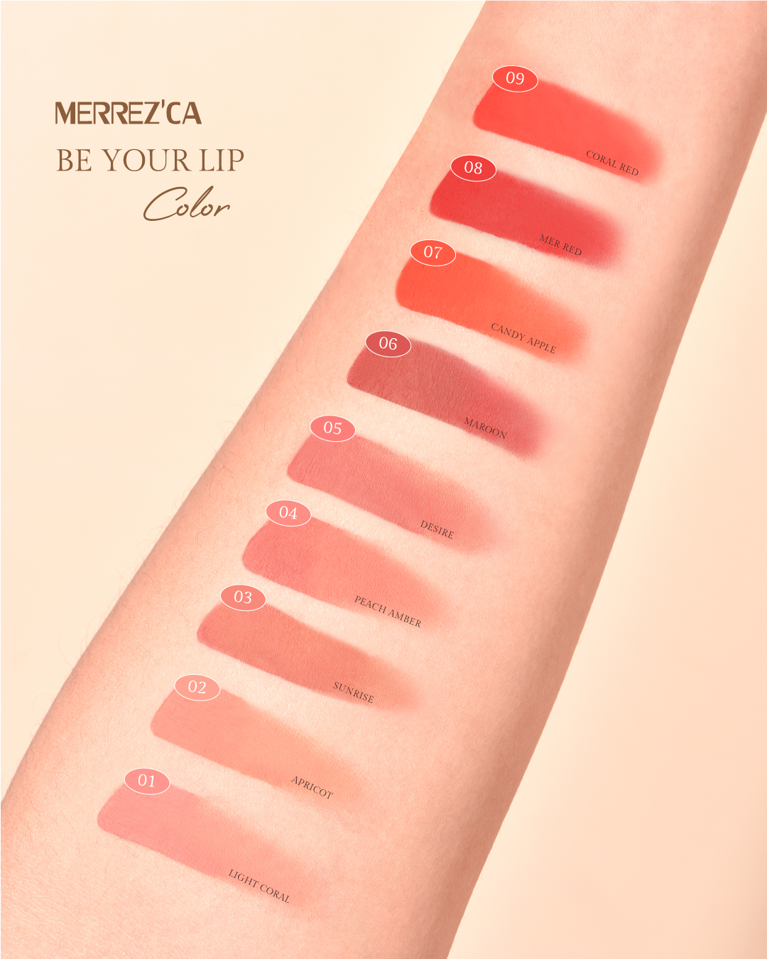 Merrezca Be Your Lip Color ลิปเนื้อนุ่ม ให้สีแมท คม ไม่หนักริมผีปาก ...