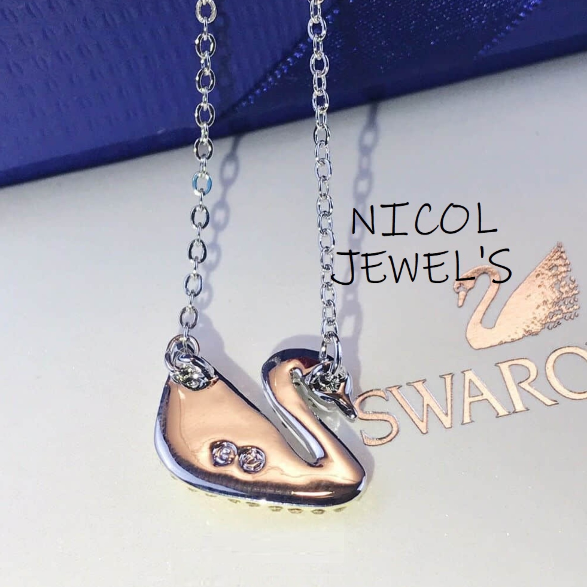 SWAROVSKI S925 เงินด้วยทองคำจี้สร้อยคอหงส์ | Swarovskiแท้|Sarovski|Swaroski|สร้อย swarovski ของ ...