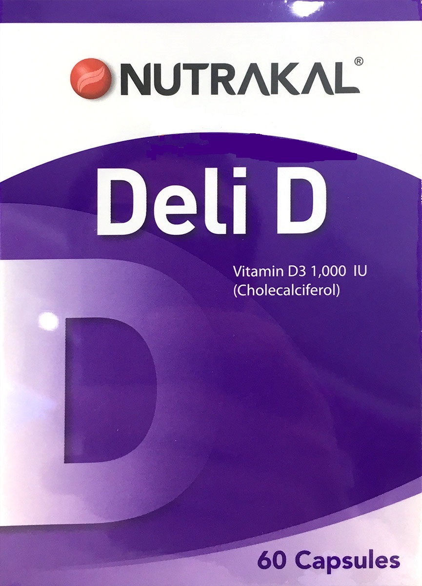 NUTRAKAL Deli D 1,000 IU (60 Capsules) นูทราแคล เดลี่ ดี 1 กล่อง ...