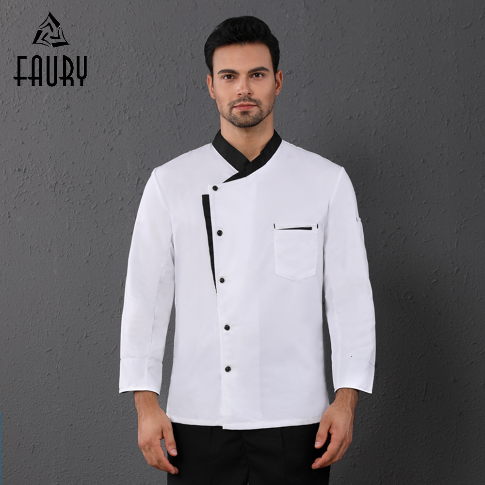 Chef Uniform Unisex Long Sleeve Jacket Ho Restaurant Cafe Hair Salon ...