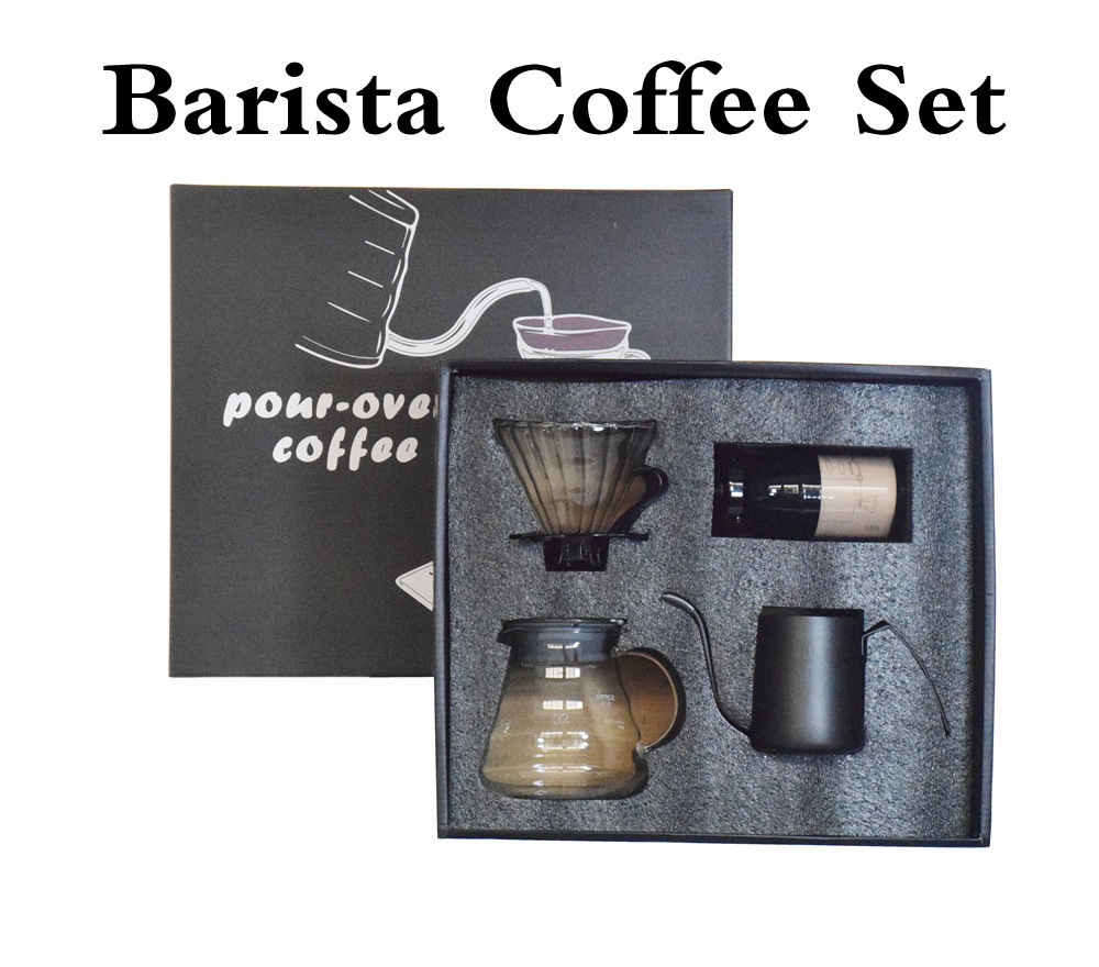 Hand Drip V60 Coffee Maker Gift Box Set Outing Portable Brew Coffee Pot Mini Coffee Grinder ...