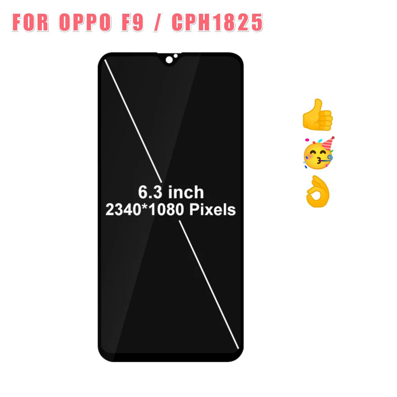 หน้าจอ LCD และชุดประกอบ Digitizer สำหรับ OPPO F9 / CPH1825 / CPH1881 ...