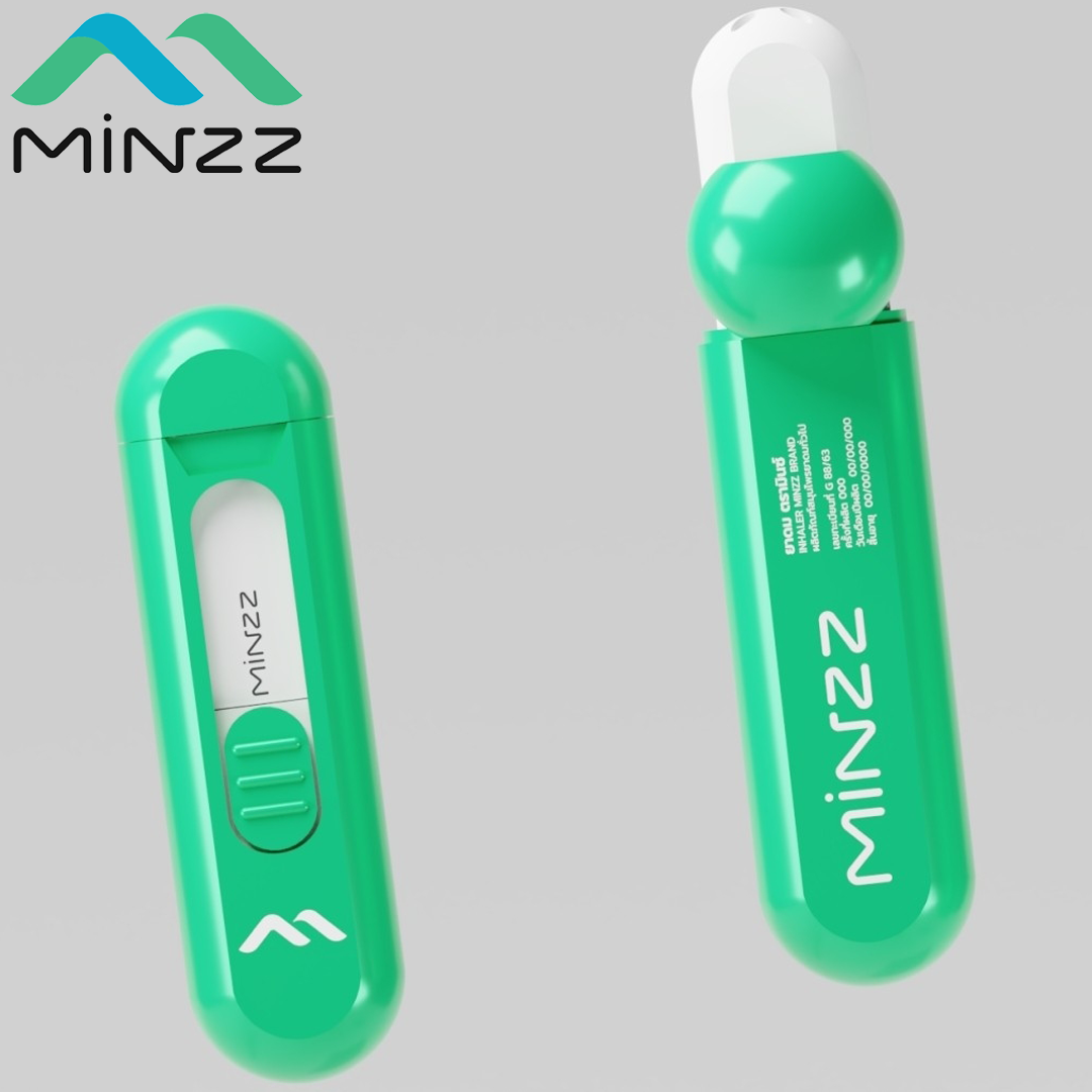 ยาดม Minzz - มินซ์ สีเขียว MINZZ กลิ่นดอกไม้ คลิกเดียวหอมชื่นใจ ...