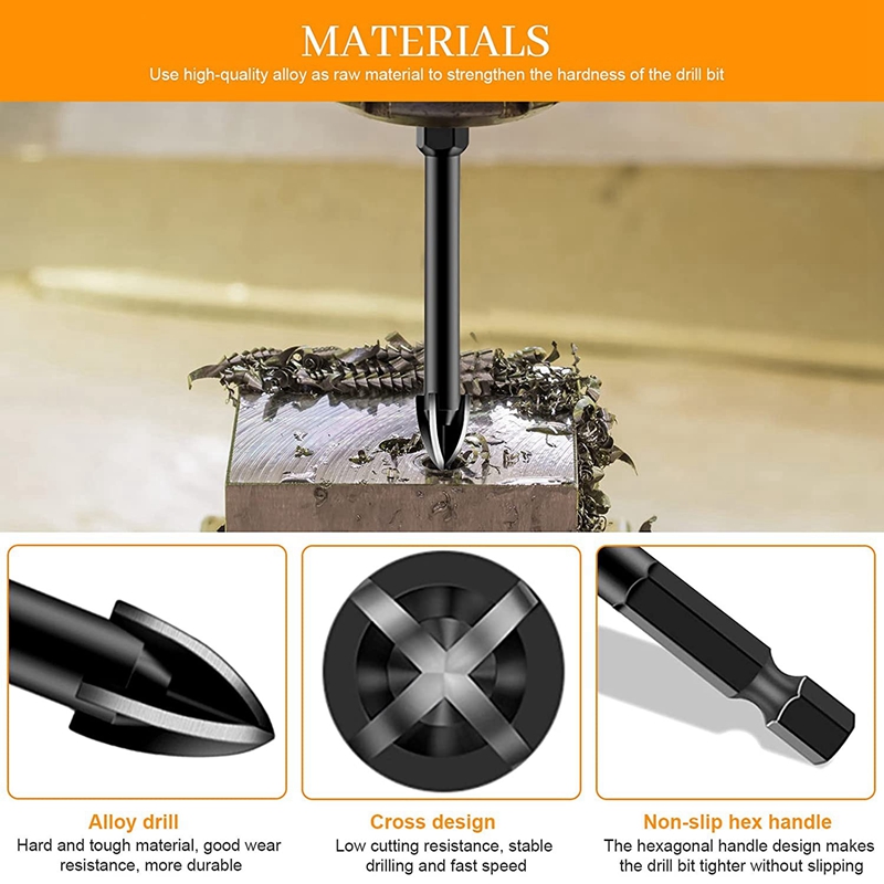 Multifunctional Cross Alloy Drill Bit Tip High-Performance Utility ...