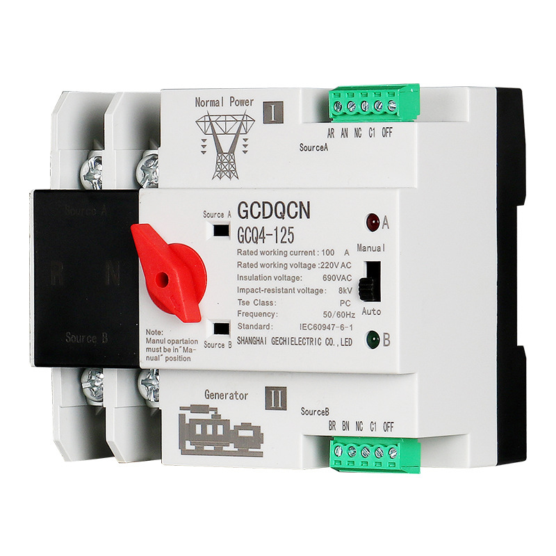 ATS 2P 100A Dual Power ATS สวิทช์ ไฟฟ้า ats Automatic transfer switch ...