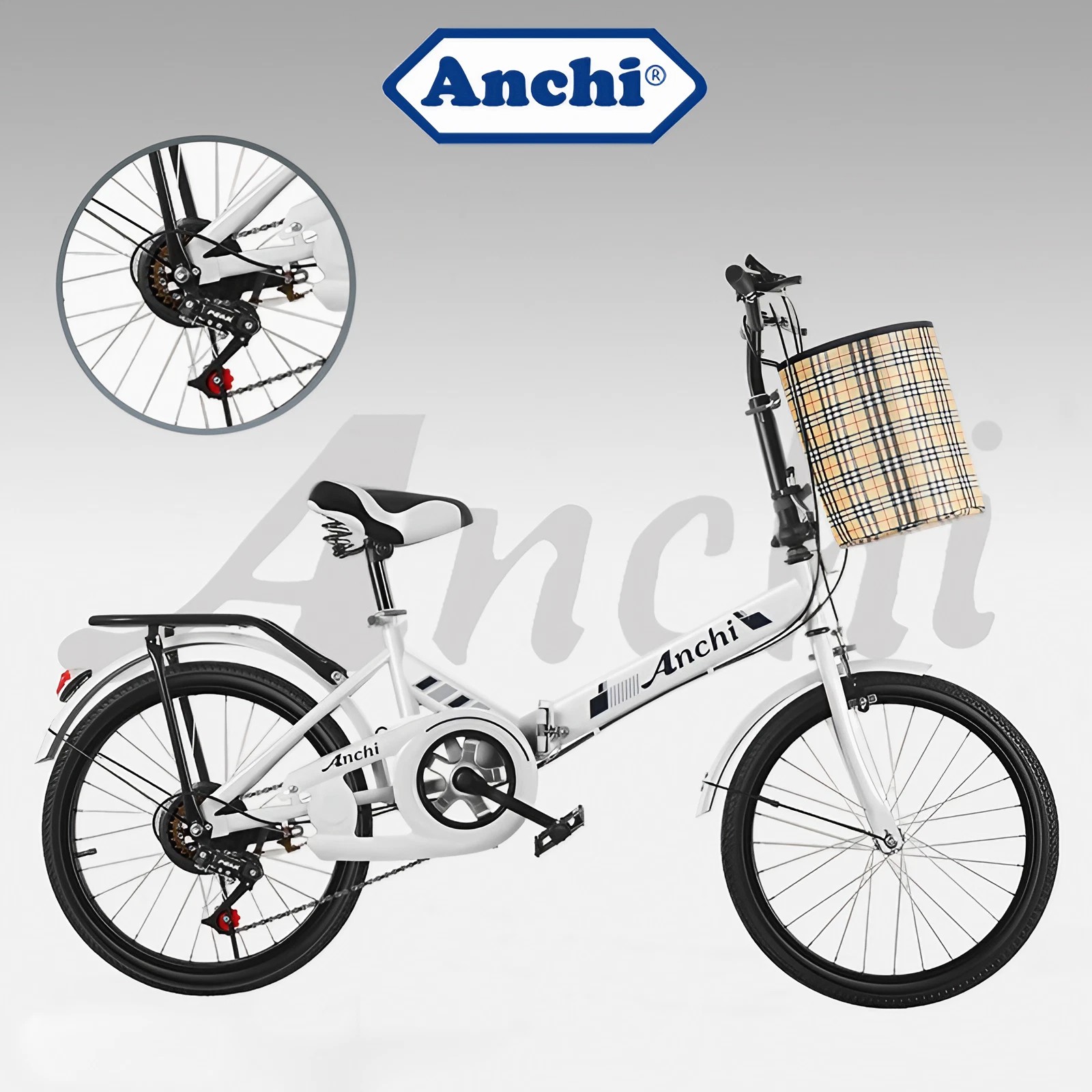 ANCHI จักรยาน จักรยานพับได้ 20นิ้ว พร้อมเกียร์ จักรยานพับ ด้วยเกียร์ ...