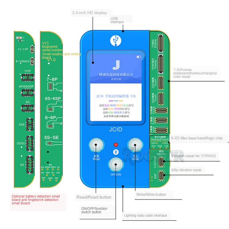 Jc V1SE Programmer Repair Tools True Tone Face ID Fingerprint Battery 7 ...