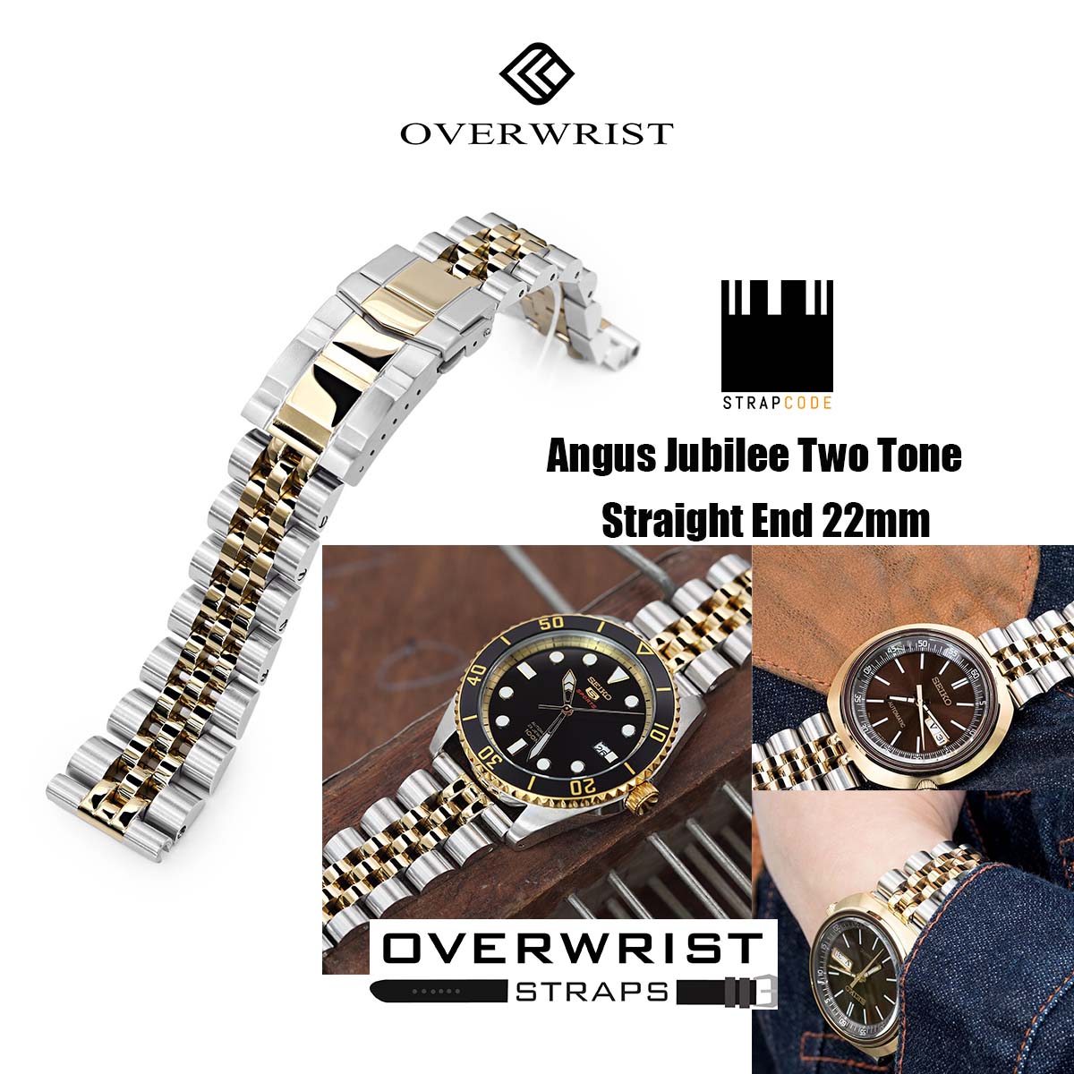 สายนาฬิกา strapcode angus jubilee two tone straight end 22mm | Lazada.co.th