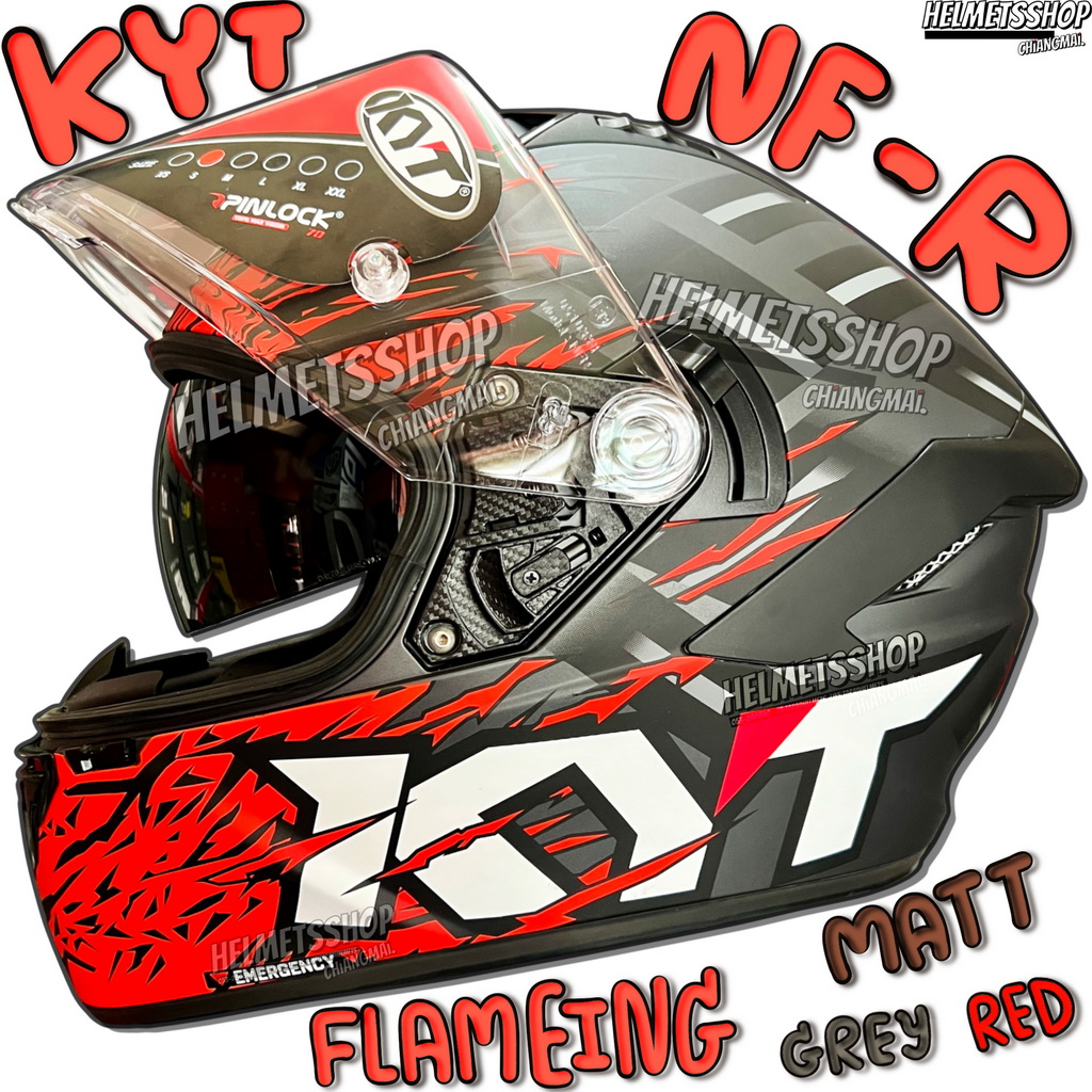 KYT NF-R FLAMING MATT GREY RED | Lazada.co.th