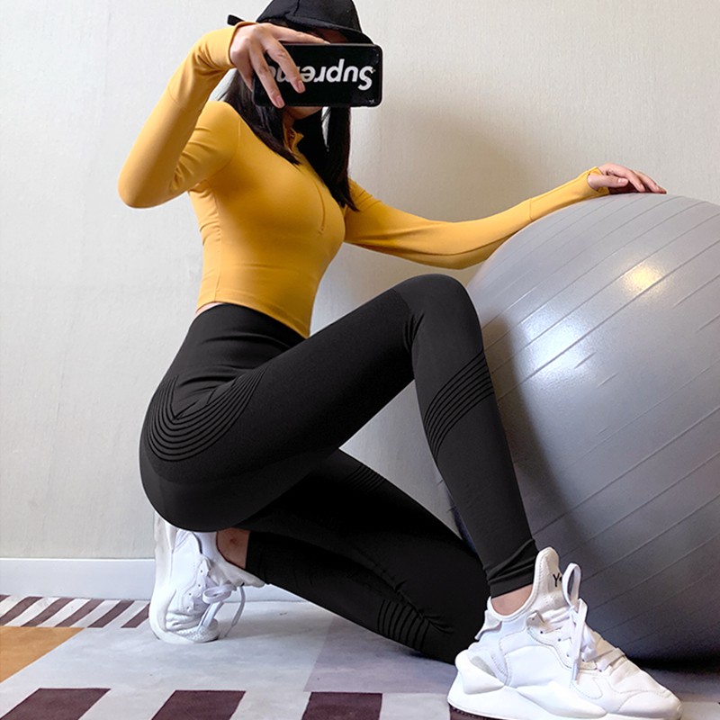 Women Stretch Yoga Pants Seamless Sport Pants Shaping Sweatpants Gym ...