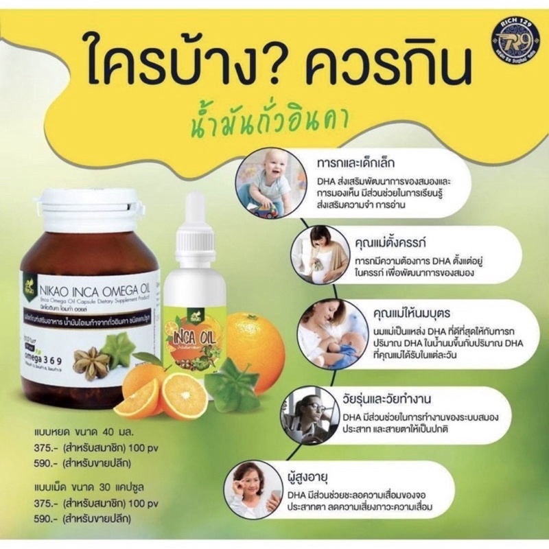 (1 กป) โอเมก้าออยล์ NIKAO INCA OMEGA OIL (น้ำมันถั่วดาวอินคา /โอเมก้า3 ...
