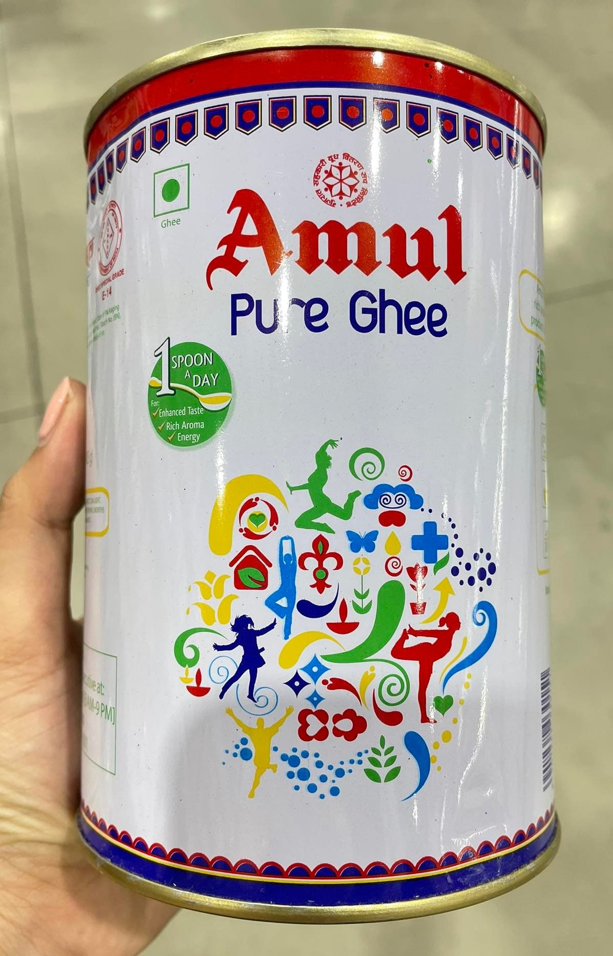 อมูล เพียว กี(กี) Amul Pure Ghee เนยใส ปริมาตร 1 ลิตร/1กระปุก เนยใสหรื ...
