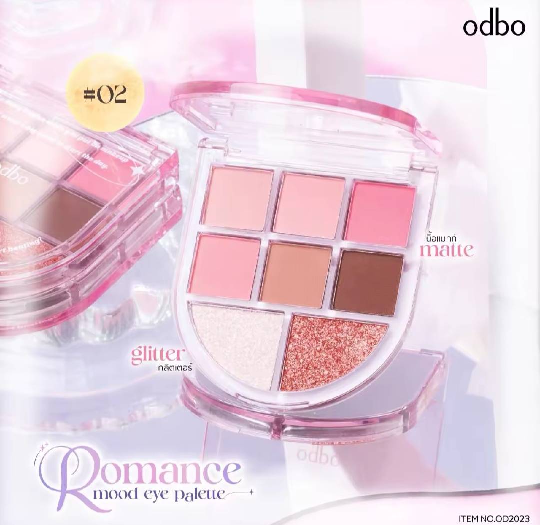 OD2023 ODBO ROMANCE MOOD EYE PALETTE โอดีบีโอ โรแมนซ์ มู้ด อาย พาเลท อายแชโดว์พาเลท 8 สี มีเนื้อ ...