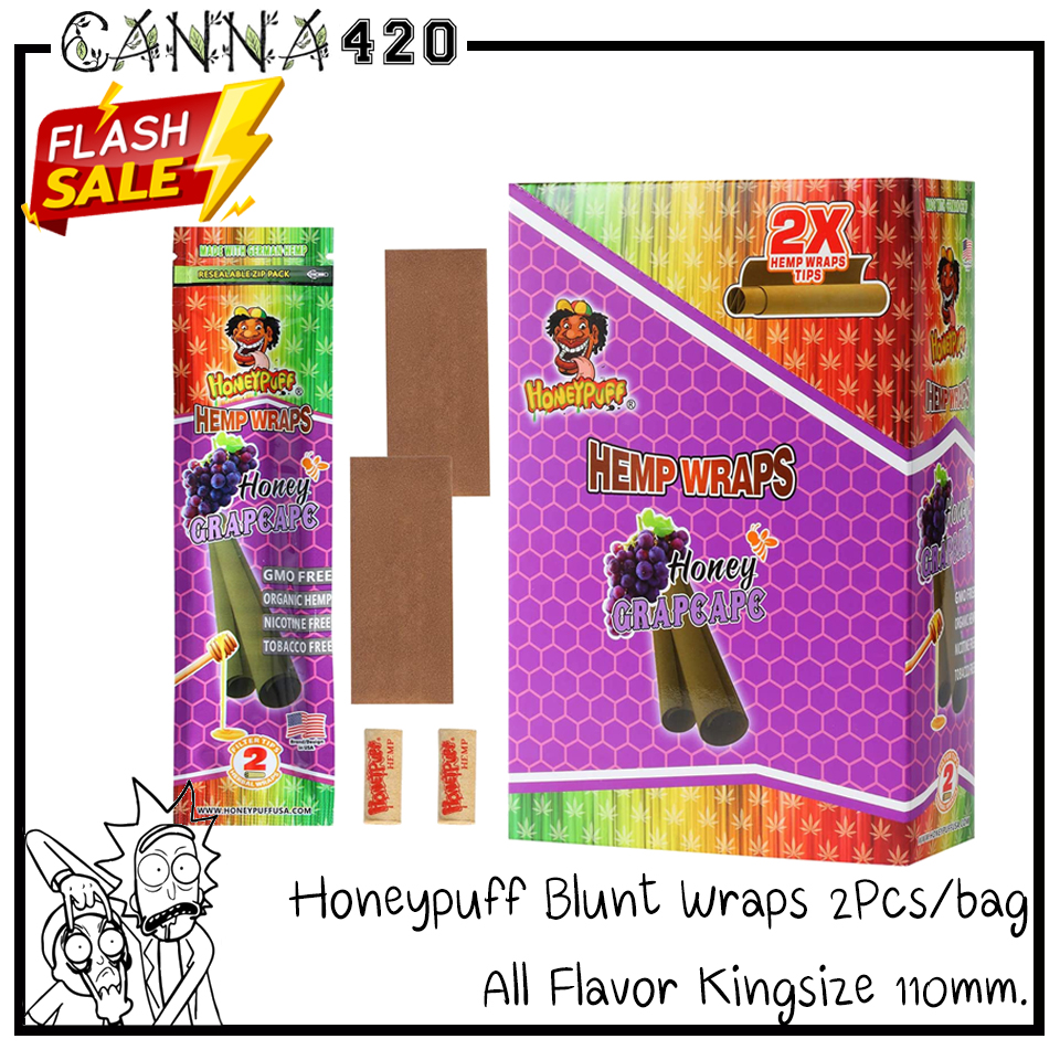 กระดาษบรั้น กระดาษโรลรสช็อคโกแลต องุ่น Honeypuff FLAVOURED HEMP WRAPS 2 ...