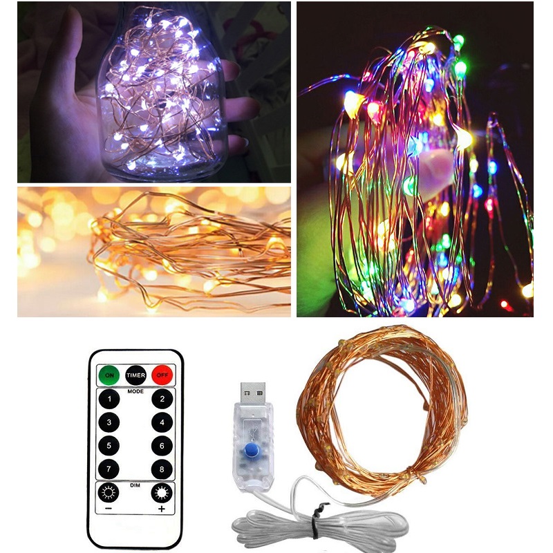 Led String Light 510M20M 50100200LED USB 8Mode Remote Control Fairy ...